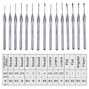 MEEDEN Miniature Paint Brush Set,15 Tiny Professional Fine Tip Detail Paint Brushes, Detailing Paintbrushes for Acrylic Watercolor Oil Painting- Model Face Nail Craft