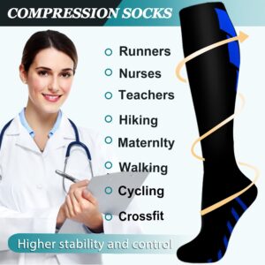 ACTINPUT Compression Socks (8 Pairs) for Women & Men - Best Medical,Running,Hiking,Recovery & Flight Socks Large/X-Large