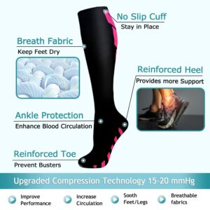 ACTINPUT Compression Socks (8 Pairs) for Women & Men - Best Medical,Running,Hiking,Recovery & Flight Socks Large/X-Large