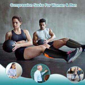 ACTINPUT Compression Socks (8 Pairs) for Women & Men - Best Medical,Running,Hiking,Recovery & Flight Socks Large/X-Large