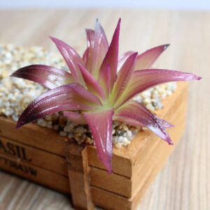 FABSELLER 12pcs Artificial Succulent Plants Mixed Fake Unpotted Succulents Faux Flowers for DIY Wall Home Indoor Garden Decoration (Red/Purple, Random Send)