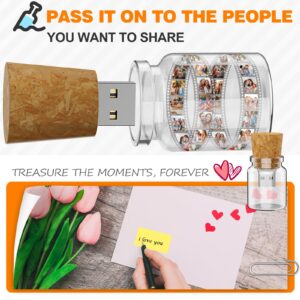 Thumb Drive 64GB Flash Drive Gift Bottle USB 2.0 Stick, Kepmem Glass Cover Jump Drive Cork Memory Sticks 64 GB, Cute Pendrive Cool Jar Zip Drive for Data Storage