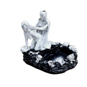 gothic death & love skull beauty girl figurine resin cigarette ashtray home table decor