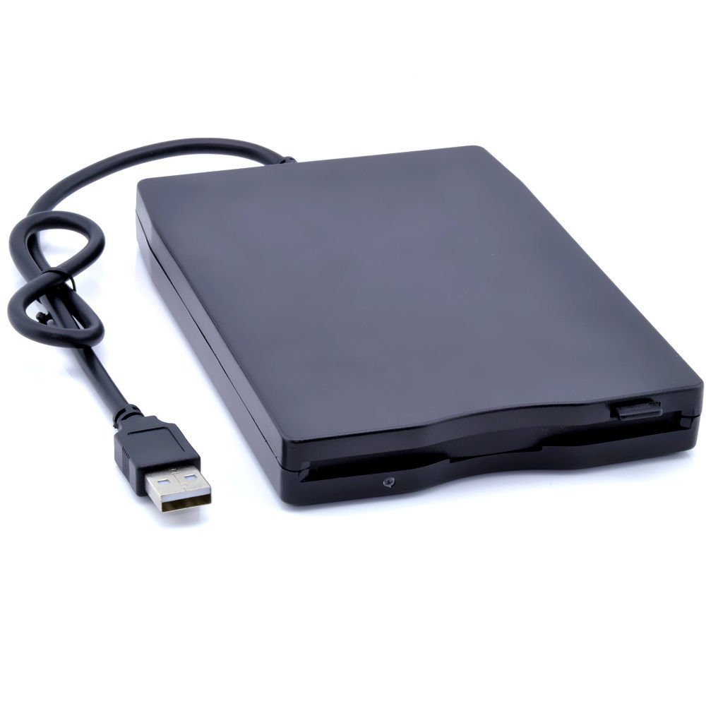 BeesClover Portable External 3.5" USB 1.44 MB FDD Floppy Disk Drive Plug and Play for PC Windows 2000/XP/Vista/7/8/10 Mac 8.6 or Upper Black