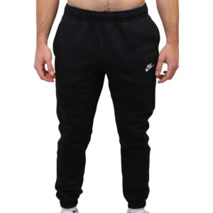 nike men's club open-hemmed pants black | black | white sm