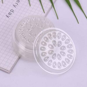 100 PCS Disposable Plastic Glue Pad for Eyelash Extensions Transparent Flower Shaped Lashes Gasket Adhesive Pigment Holder Base for Nail Art or Tattoo Ink