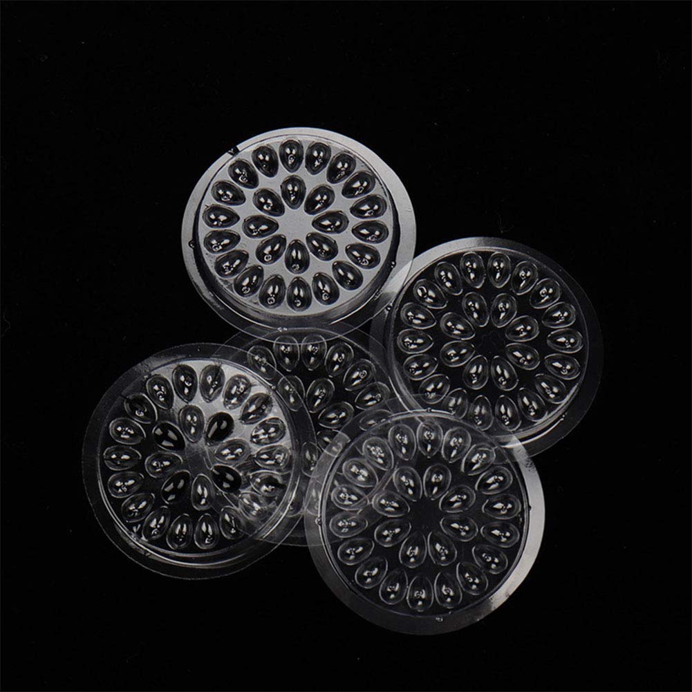 100 PCS Disposable Plastic Glue Pad for Eyelash Extensions Transparent Flower Shaped Lashes Gasket Adhesive Pigment Holder Base for Nail Art or Tattoo Ink