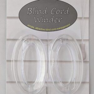 Iba Innovations Blind Cord Winder - No Wall Damage Safety Blind Cord Wrap Cleat Alternative (Clear, 2 - Pack)