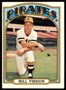 baseball mlb 1972 topps #661 bill virdon mg pirates