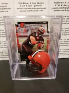 myles garrett cleveland browns mini helmet card display collectible case auto shadowbox autograph