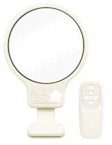 omie view bassinet mirror, 10.98x7.0x3.0 inches, headrest mount, rectangular, modern, lighted, baby monitoring accessory