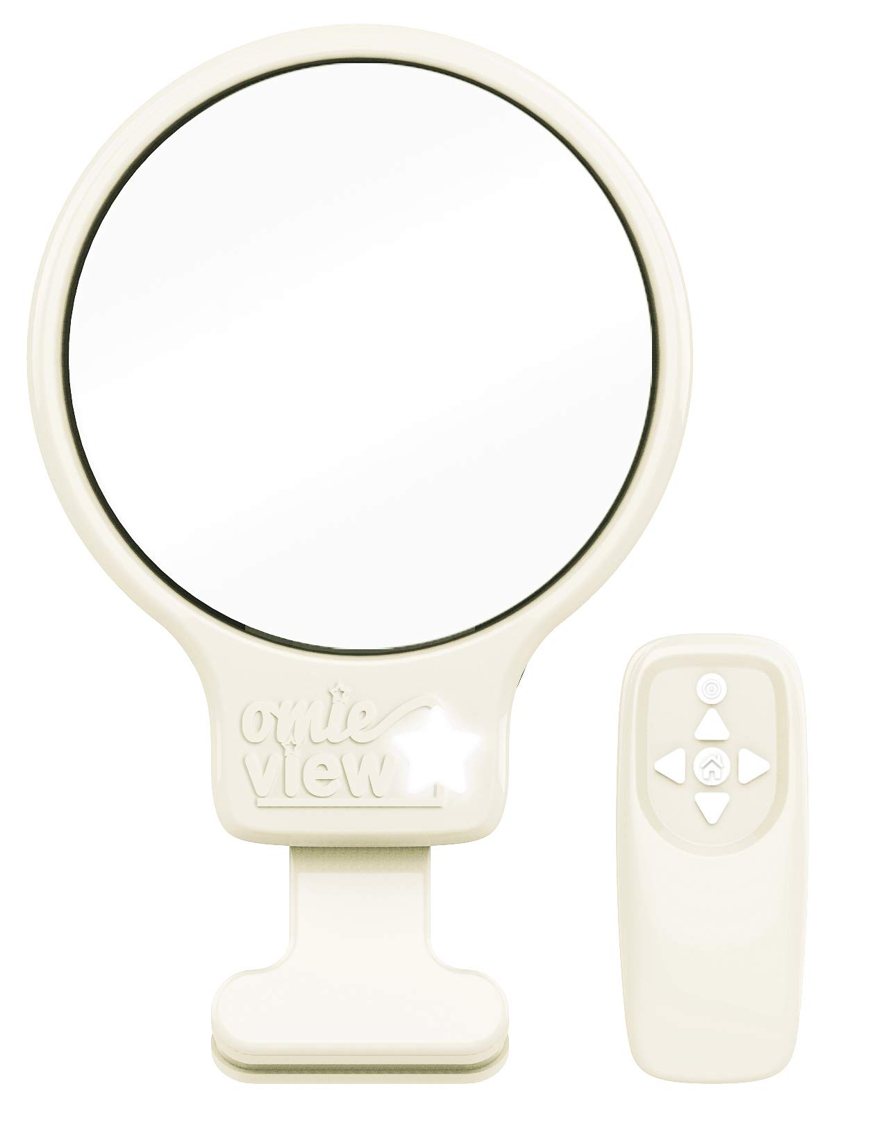 Omie View Bassinet Mirror, 10.98x7.0x3.0 inches, Headrest Mount, Rectangular, Modern, Lighted, Baby Monitoring Accessory