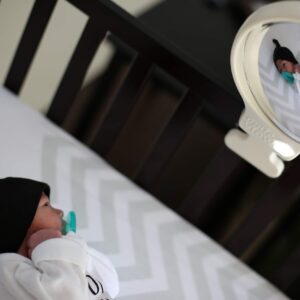 Omie View Bassinet Mirror, 10.98x7.0x3.0 inches, Headrest Mount, Rectangular, Modern, Lighted, Baby Monitoring Accessory