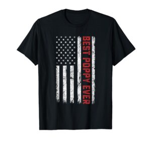 usa american flag best poppy ever retro fathers day t-shirt