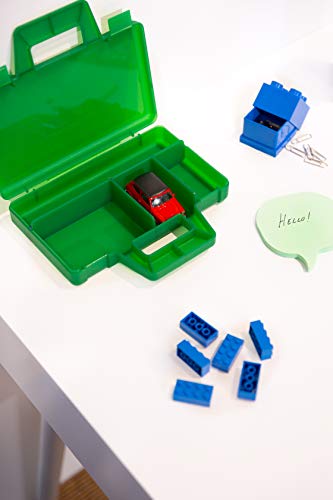 ROOM Copenhagen, Lego Sorting Box to-Go - Travel Case with Organizing Dividers - Blue