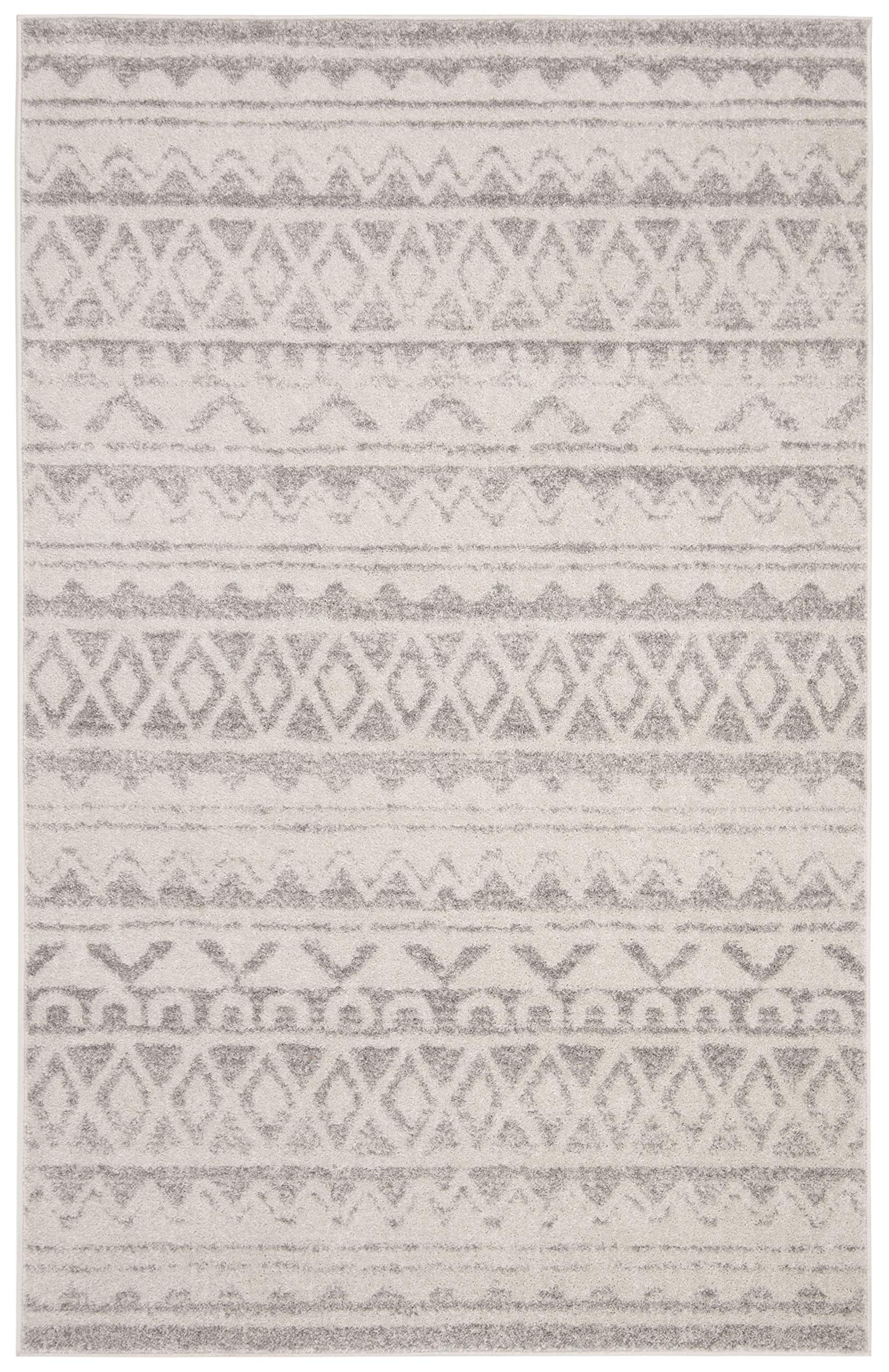 SAFAVIEH Adirondack Collection Accent Rug - 4' x 6', Ivory & Grey, Moroccan Boho Distressed Design, Non-Shedding & Easy Care, Ideal for High Traffic Areas in Entryway, Living Room, Bedroom (ADR119B)