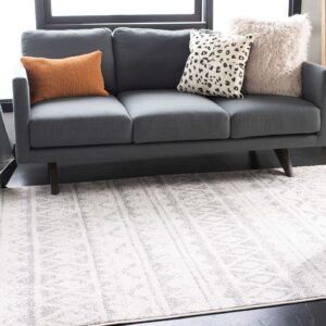 SAFAVIEH Adirondack Collection Accent Rug - 4' x 6', Ivory & Grey, Moroccan Boho Distressed Design, Non-Shedding & Easy Care, Ideal for High Traffic Areas in Entryway, Living Room, Bedroom (ADR119B)