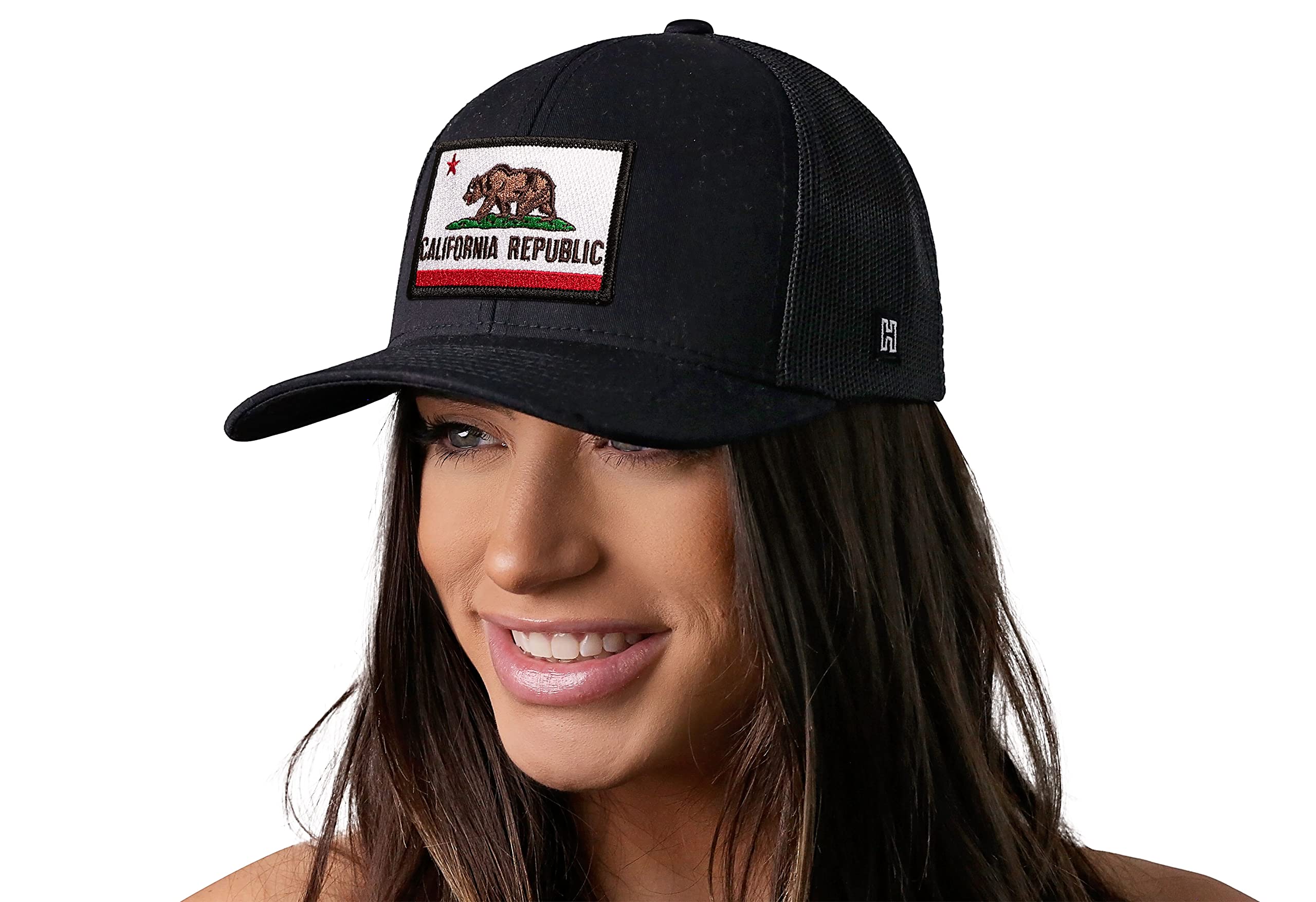 HAKA California Flag Hat – California Republic Trucker Hat CA Baseball Cap Snapback Black