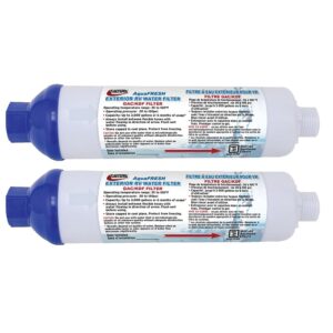 valterra a01-1132vp aquafresh replacement exterior rv water filter w/hose connections - pack of 2