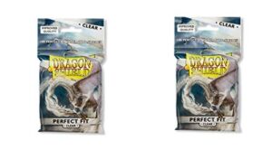 2 packs dragon shield inner sleeve clear standard size 100 ct card sleeves individual pack