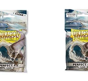 2 Packs Dragon Shield Inner Sleeve Clear Standard Size 100 ct Card Sleeves Individual Pack