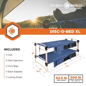 Disc-O-Bed Extra Large, with 2 Side Organizers, Navy