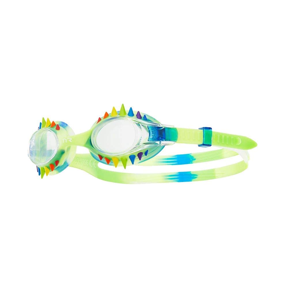 TYR Kids Swimple Spikes Swim Goggles, Blue/Clear