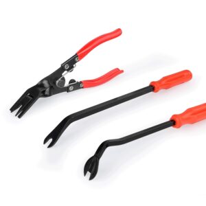 GOOACC 3 Pcs Clip Pliers Set & Fastener Remover - Auto Upholstery Combo Repair Kit with Storage Bag for Car Car Panel Dashboard