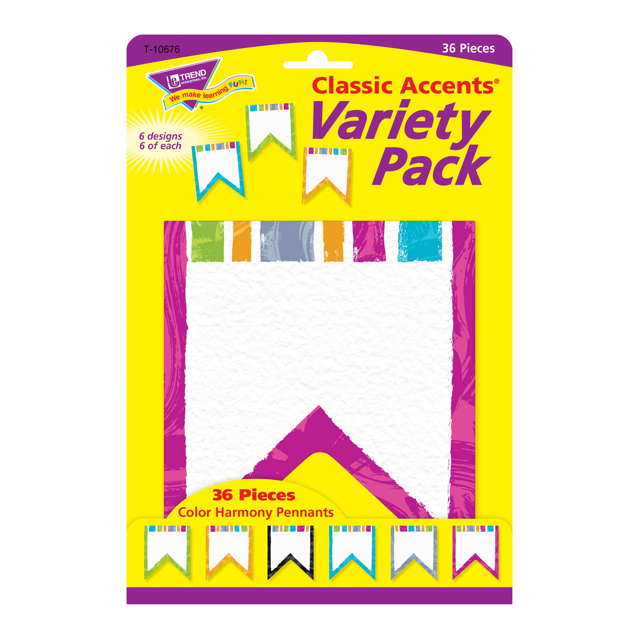 Color Harmony Pennants Classic Accents® Variety Pack, 36 Count