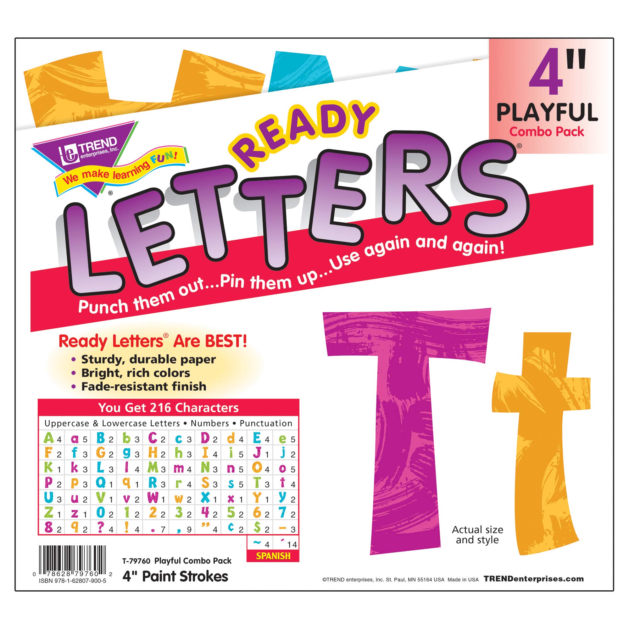 Paint Strokes 4" Playful Combo Ready Letters®