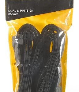 CORSAIR Premium Individually Sleeved PCIe (Dual Connector) Cables – Black, 2 Yr Warranty, for Corsair PSUs