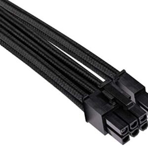 CORSAIR Premium Individually Sleeved PCIe (Dual Connector) Cables – Black, 2 Yr Warranty, for Corsair PSUs