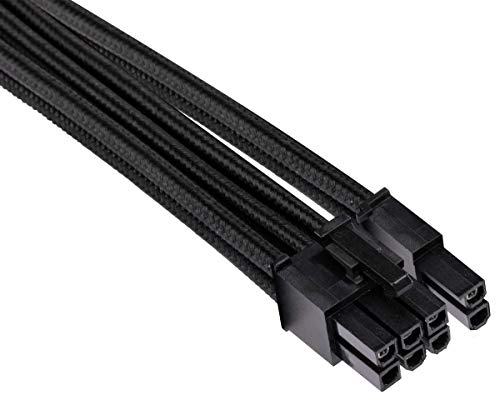 CORSAIR Premium Individually Sleeved PCIe (Dual Connector) Cables – Black, 2 Yr Warranty, for Corsair PSUs