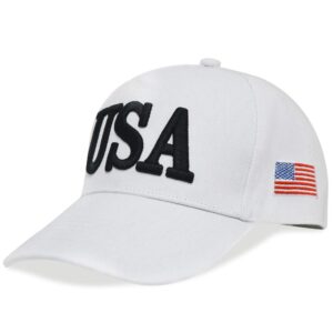 dishixiao usa baseball cap polo style adjustable embroidered dad hat american flag for men and women white