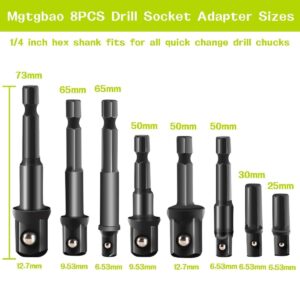 12pcs Drill Socket Adapter and Reducer Set, Extension Set Turns Power Drill Into High Speed Nut Driver. 1/4", 3/8", and 1/2" Drive …