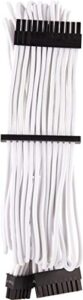 corsair premium individually sleeved atx 24-pin cable type 4 gen 4 – white, for corsair psus