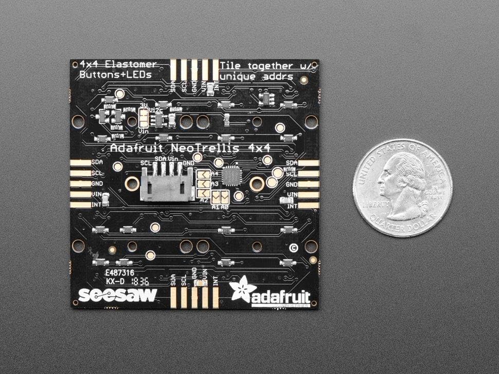 Adafruit NeoTrellis RGB Driver PCB for 4x4 Keypad (3954)