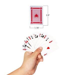 Gamie 2.5 Inch Mini Playing Cards- Pack of 6 Decks- Miniature Card Set- Small Casino Game Cards for Kids, Men, Women- Novelty Gift, Magic Party Favor for Boys Girls, Decoration Idea