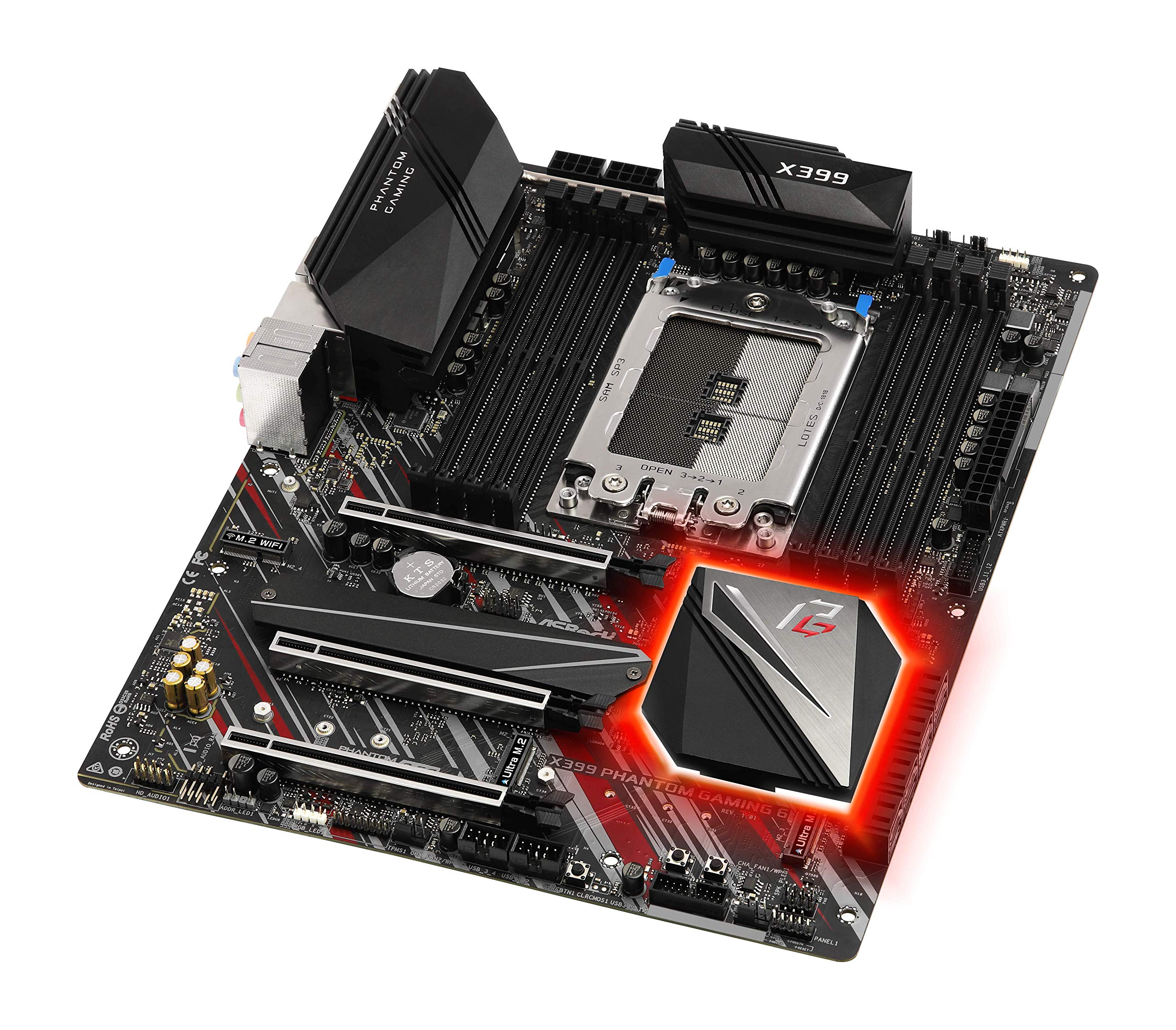 ASROCK Socket TR4 AMD X399, with Chips ATX Gaming Motherboard X399 Phantom Gaming 6