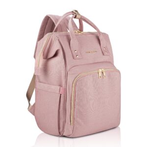 amilliardi diaper bag backpack - 6 insulated bottle holders - detachable stroller straps (light pink)