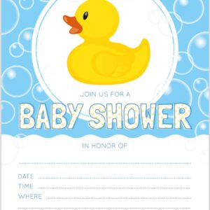 24 Rubber Ducky Baby Shower Invitations 5x7 Invites with 24 White Envelopes