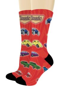 classic car lover gifts for men and women classics sock car novelty gifts 1-pair novelty crew socks