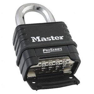 MasterLock 1178D Combination Padlock, Die Cast Body, 3 Pack Black/Silver (Keyed Different)