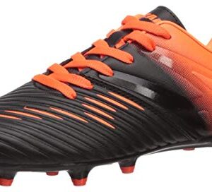 Vizari Liga FG Soccer Shoes for Kids, Firm Ground Outdoor Soccer Shoes for Kids (8, Black/Orange)