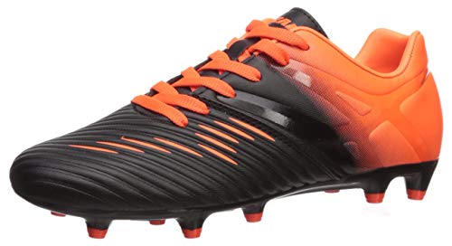 Vizari Liga FG Soccer Shoes for Kids, Firm Ground Outdoor Soccer Shoes for Kids (8, Black/Orange)