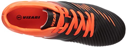 Vizari Liga FG Soccer Shoes for Kids, Firm Ground Outdoor Soccer Shoes for Kids (8, Black/Orange)