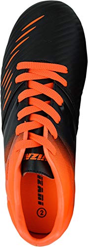 Vizari Liga FG Soccer Shoes for Kids, Firm Ground Outdoor Soccer Shoes for Kids (8, Black/Orange)