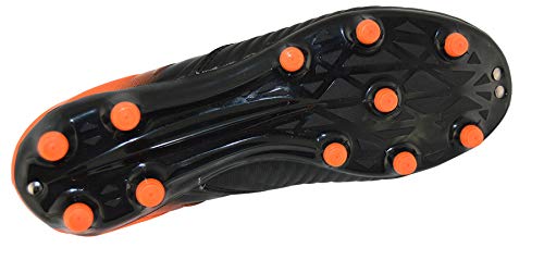 Vizari Liga FG Soccer Shoes for Kids, Firm Ground Outdoor Soccer Shoes for Kids (8, Black/Orange)