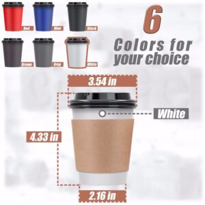 To Go Coffee Cups 120 Pack, Paper Coffee Cups With Lids Straws and Sleeves, Disposable Hot Beverage 12Oz Paper Coffee Cup