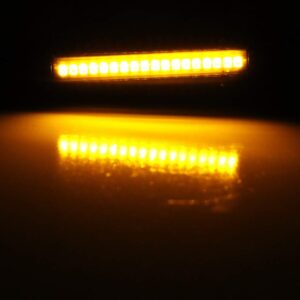 iJDMTOY Euro Smoked Lens Amber Full LED Front Fender Side Marker Blinker Lights Compatible With BMW 1 3 5 Series, etc, Replace OEM Amber/Clear Sidemarker Lamps